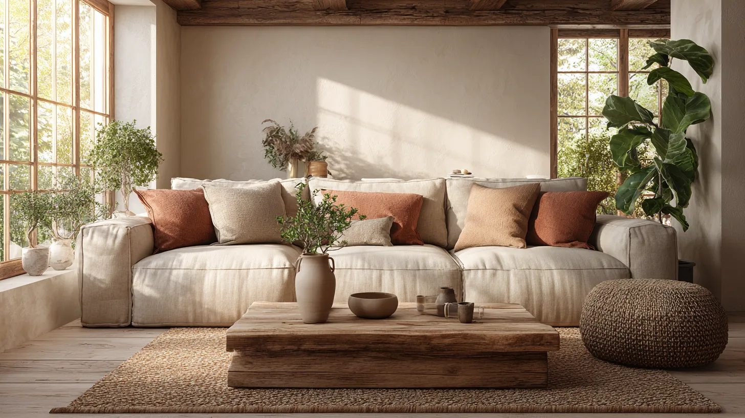Neutral Earth-Tone Living Room: Soft, Modern Serenity
