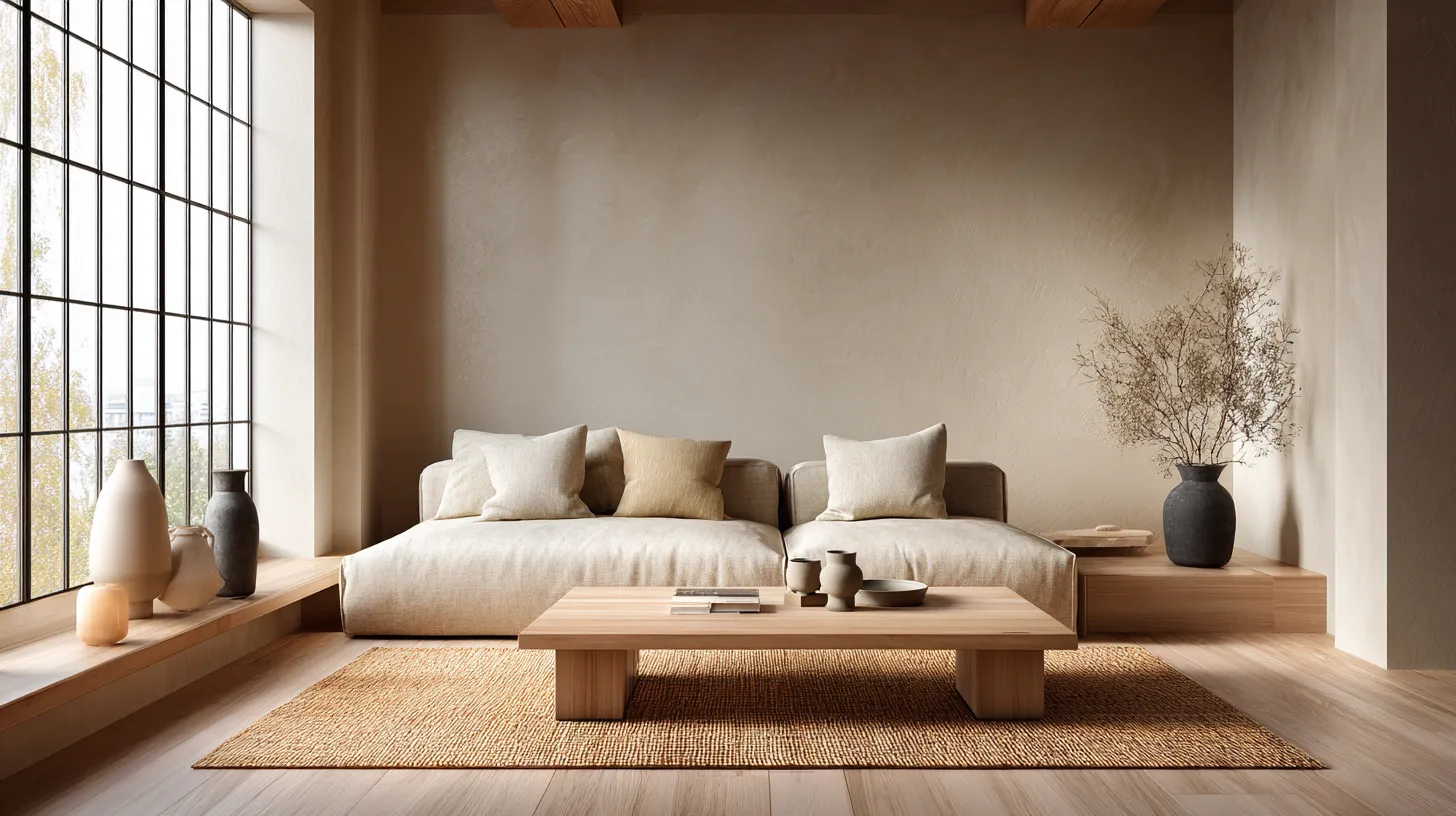 Monochromatic Japandi Living Room Color Palettes: Simplicity at its Finest